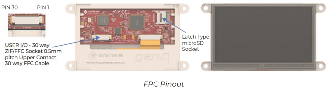 GEN4-uLCD-70D Display Modules - 4D Systems | Mouser